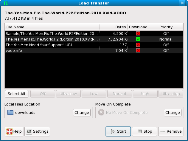 Pre-Download Transfer Configuration - Tixati